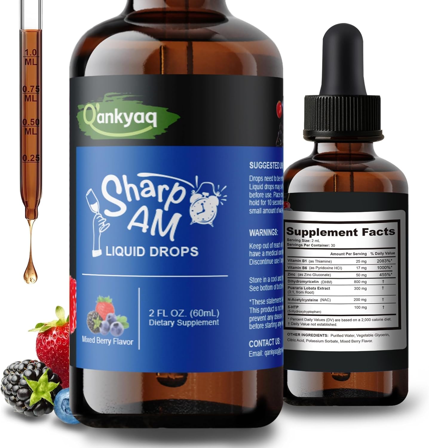 Amazon.com: Q'ankyaq DHM Hangover Recovery Liquid Drops with Kudzu Root ...