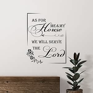 Amazon.com: Vinyl Wall Quotes Stickers As for Me & My House We Will ...