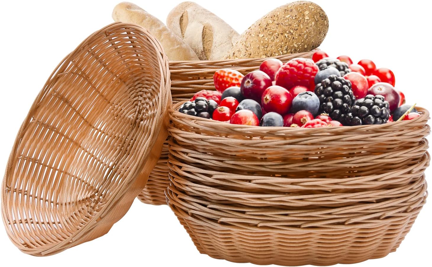 Amazon.com: 16 Pack Plastic Oval Baskets, Small Food Storage Baskets ...