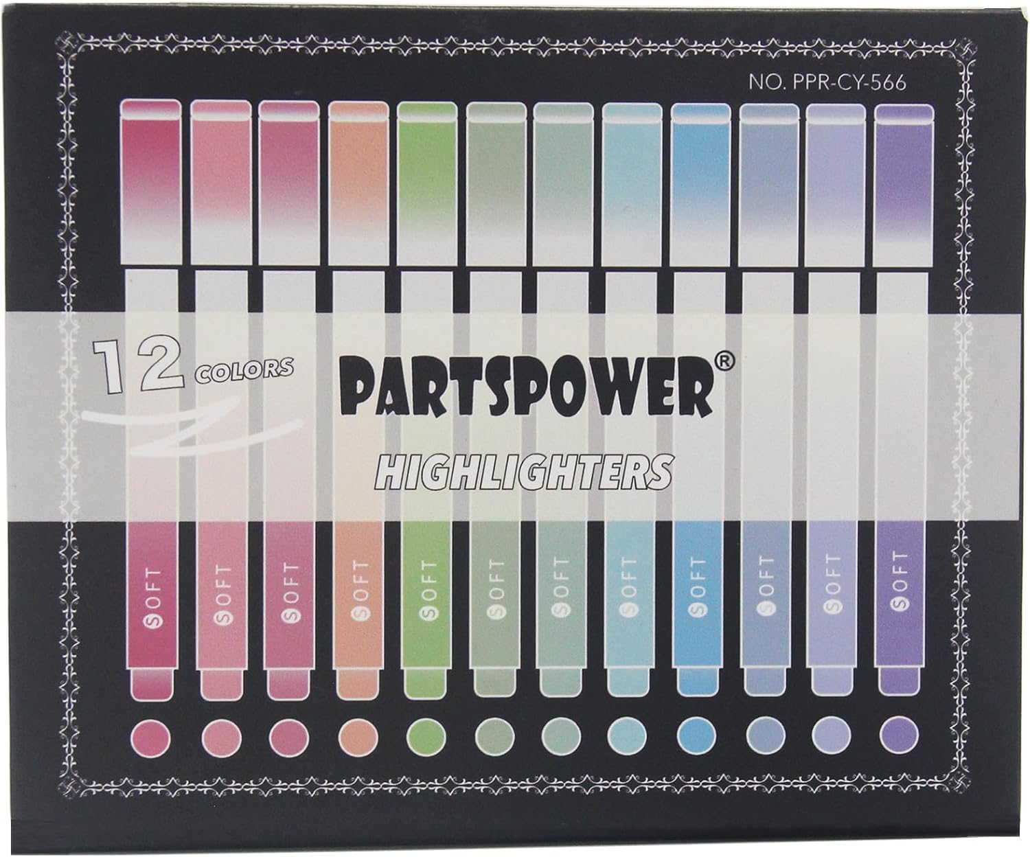 PARTSPOWER Pastel Highlighters, 12 Packs Aesthetic Highlighters ...