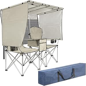 Amazon.com: MKSY Double Beach Chair with Canopy Shade,Heavy Duty ...