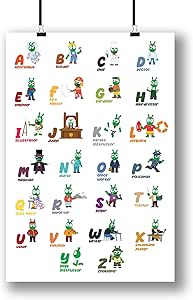 Amazon.com: HMADE Alphabet Jobs Poster, Professions Alphabet Chart With ...