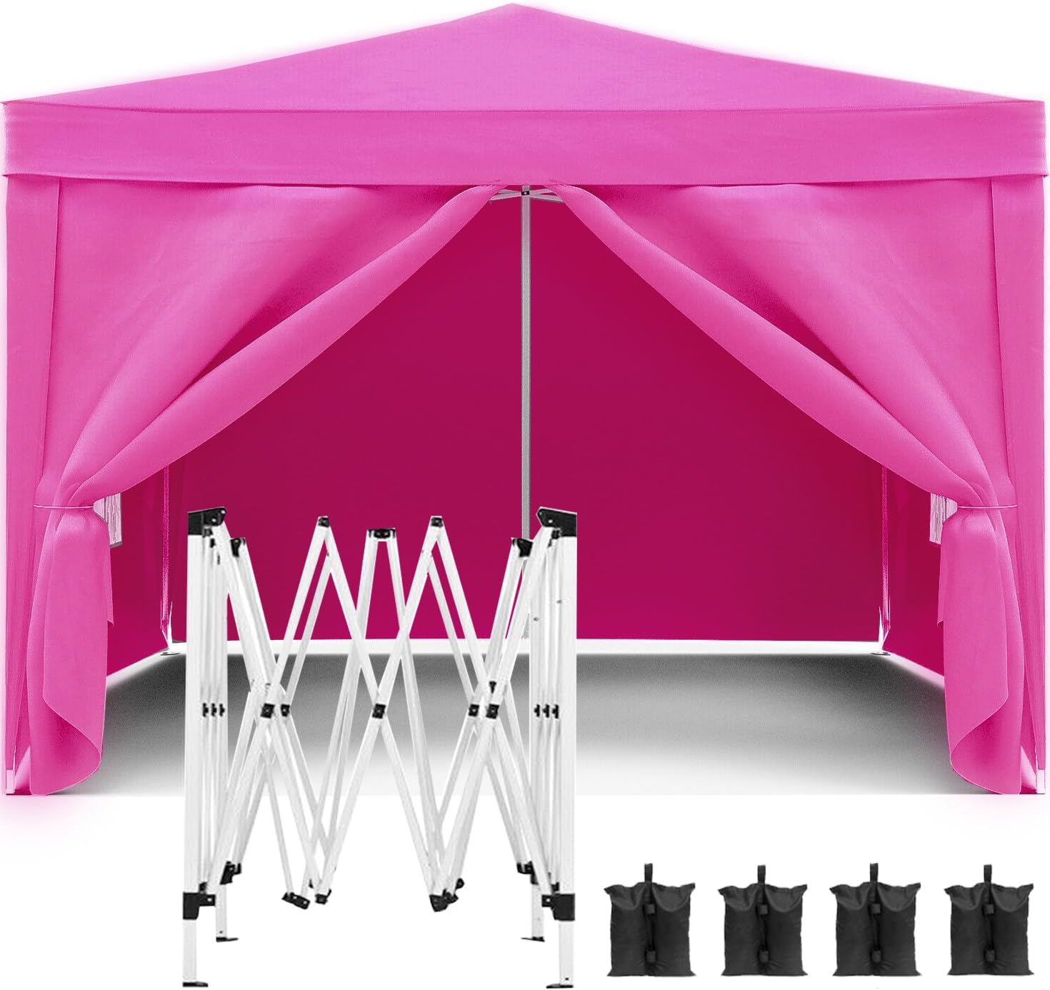 Amazon.com : 10x10FT Outdoor Pop Up Canopy Tent with 4 Removable ...