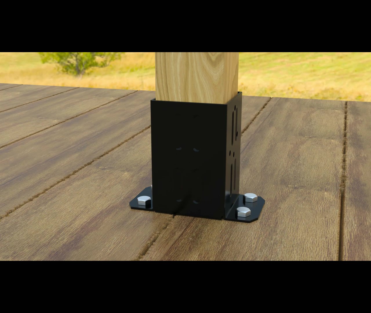 Watch Eapele 4X4 post anchor installation for wooden floor on Amazon Live