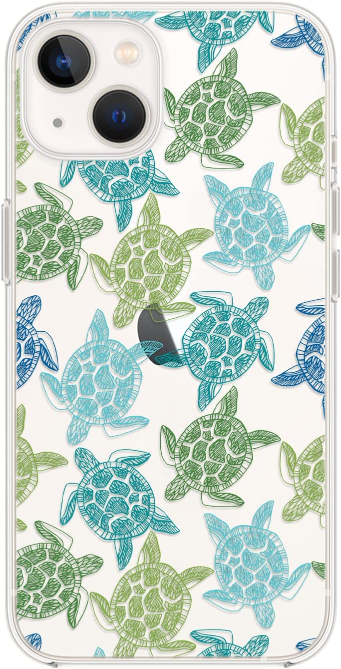 Amazon.com: iPhone 14 Baby Green Sea Turtles Case Blue Ocean Turtle ...