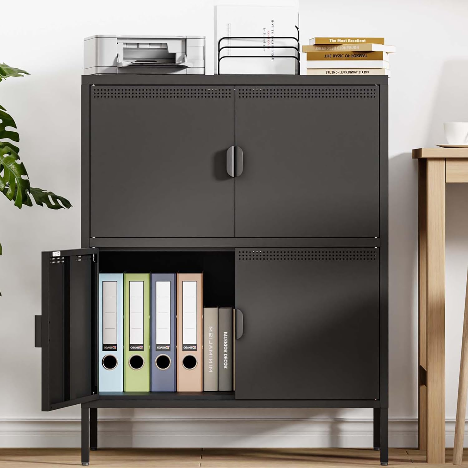 Amazon.com: Ustamio 3-Tier Metal Storage Cabinet, 120LBS Weight ...