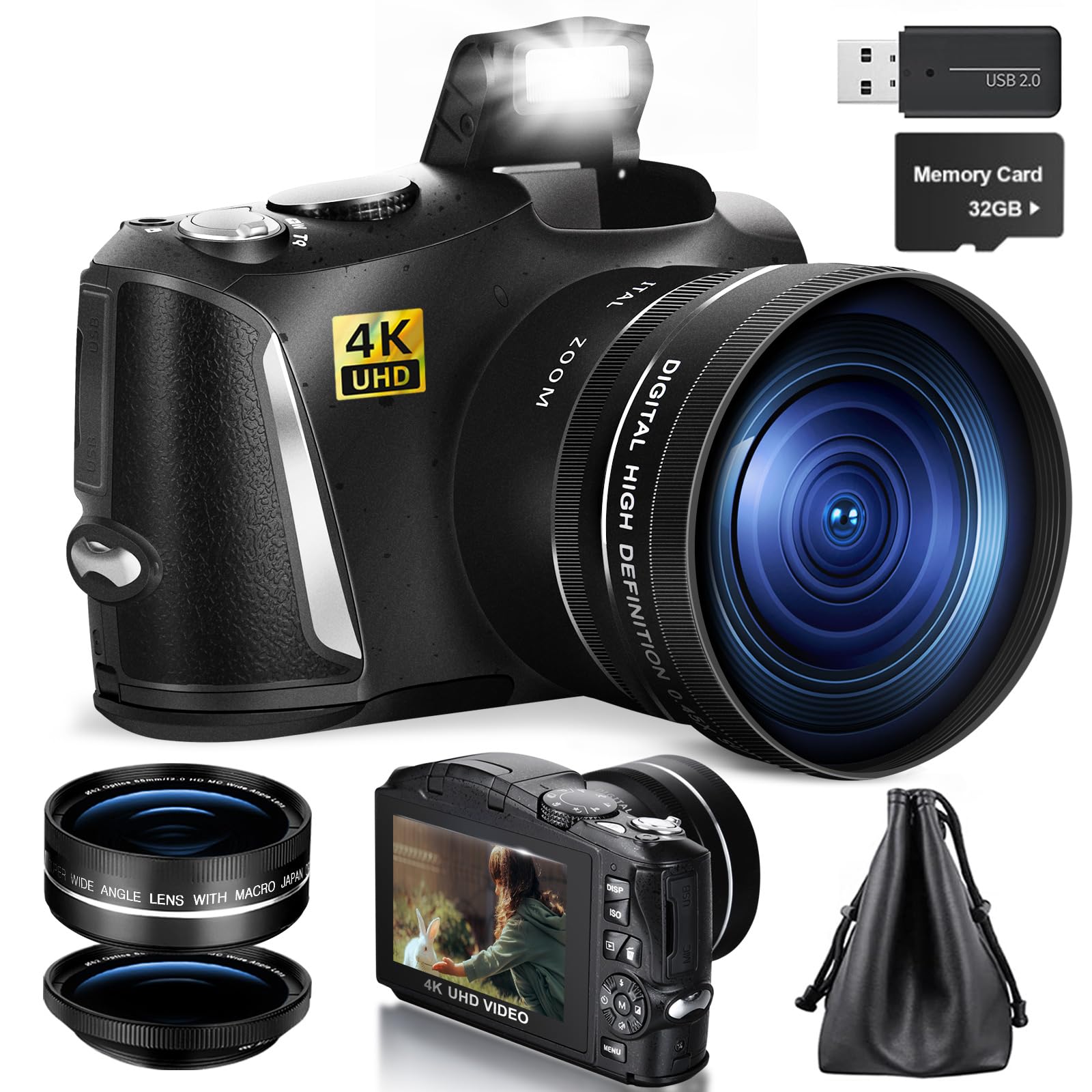 Amazon.com: G-Anica 4K Digital Cameras for Photography and Video with ...