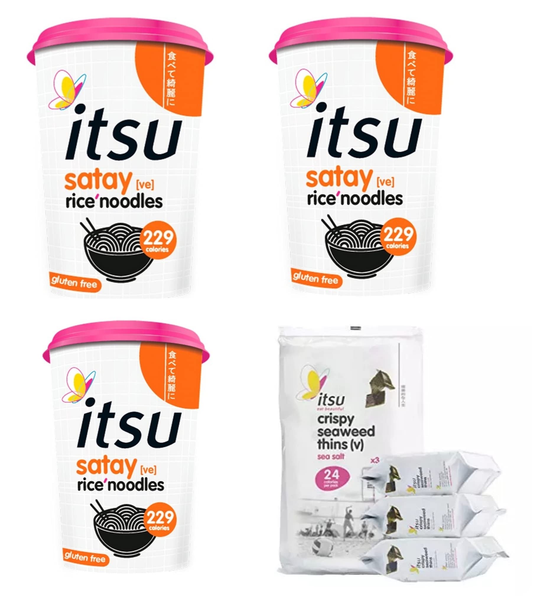 Itsu Satay Instant Rice Noodles Cups X3 Sea Salt Crispy | Desertcart OMAN