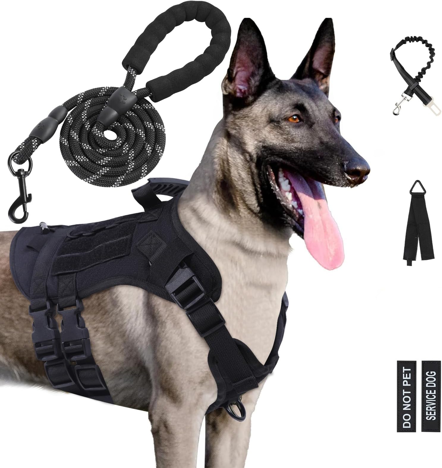 Amazon.com : Yungaspy No Pull Tactical Dog Harness for Large Dogs ...