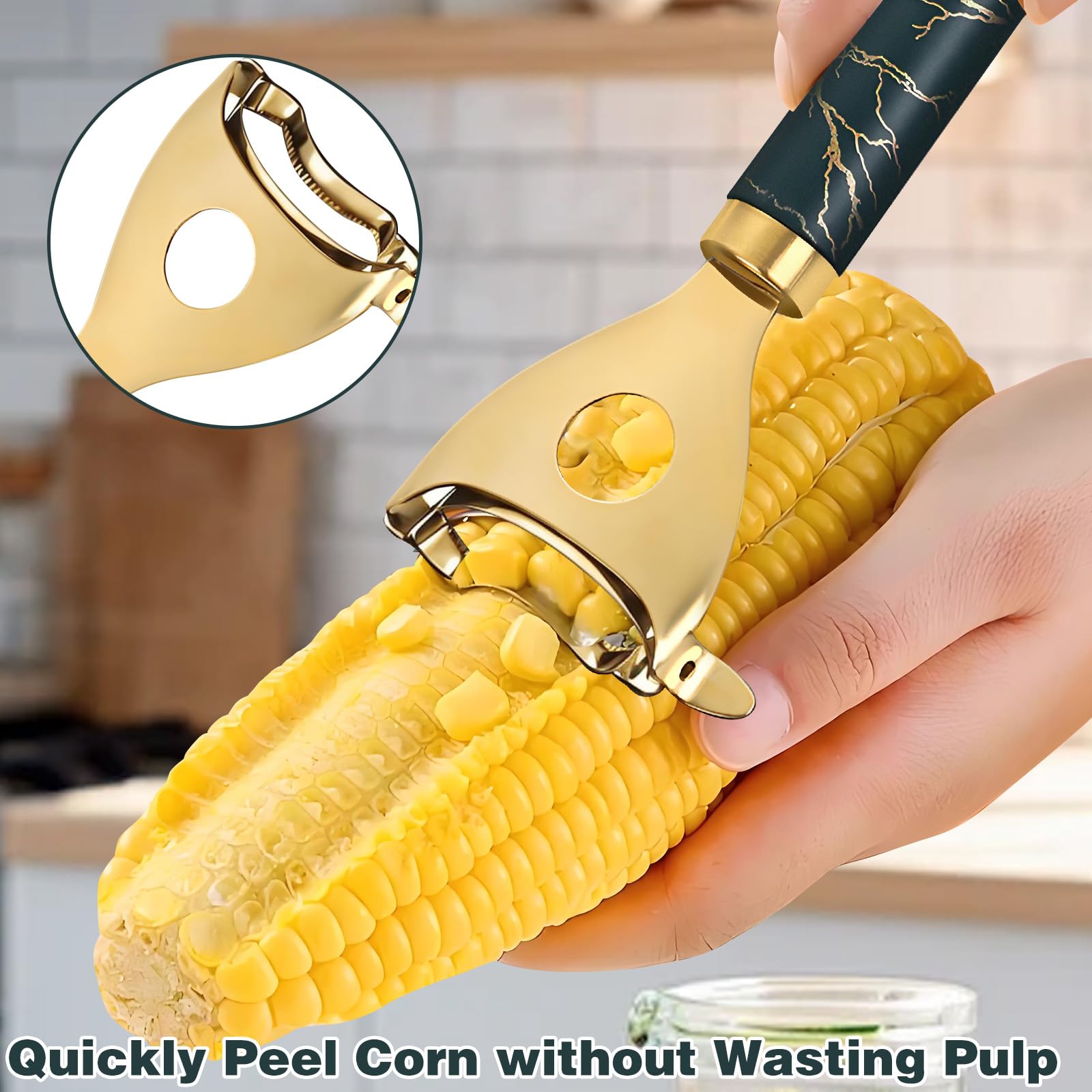 Corn Peeler Tool 2-Pack Stainless Steel Corn Strippers - Easy Kernel ...