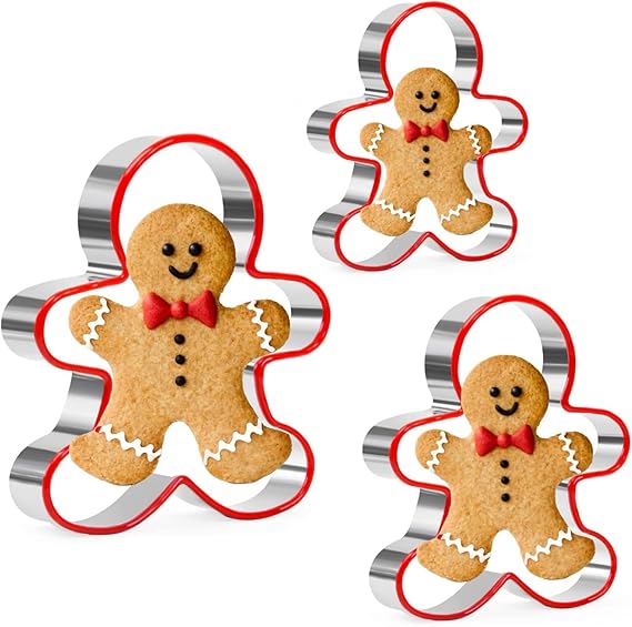 3 PCS Gingerbread Man Cookie Cutters Set, Gingerbread Man Biscut ...