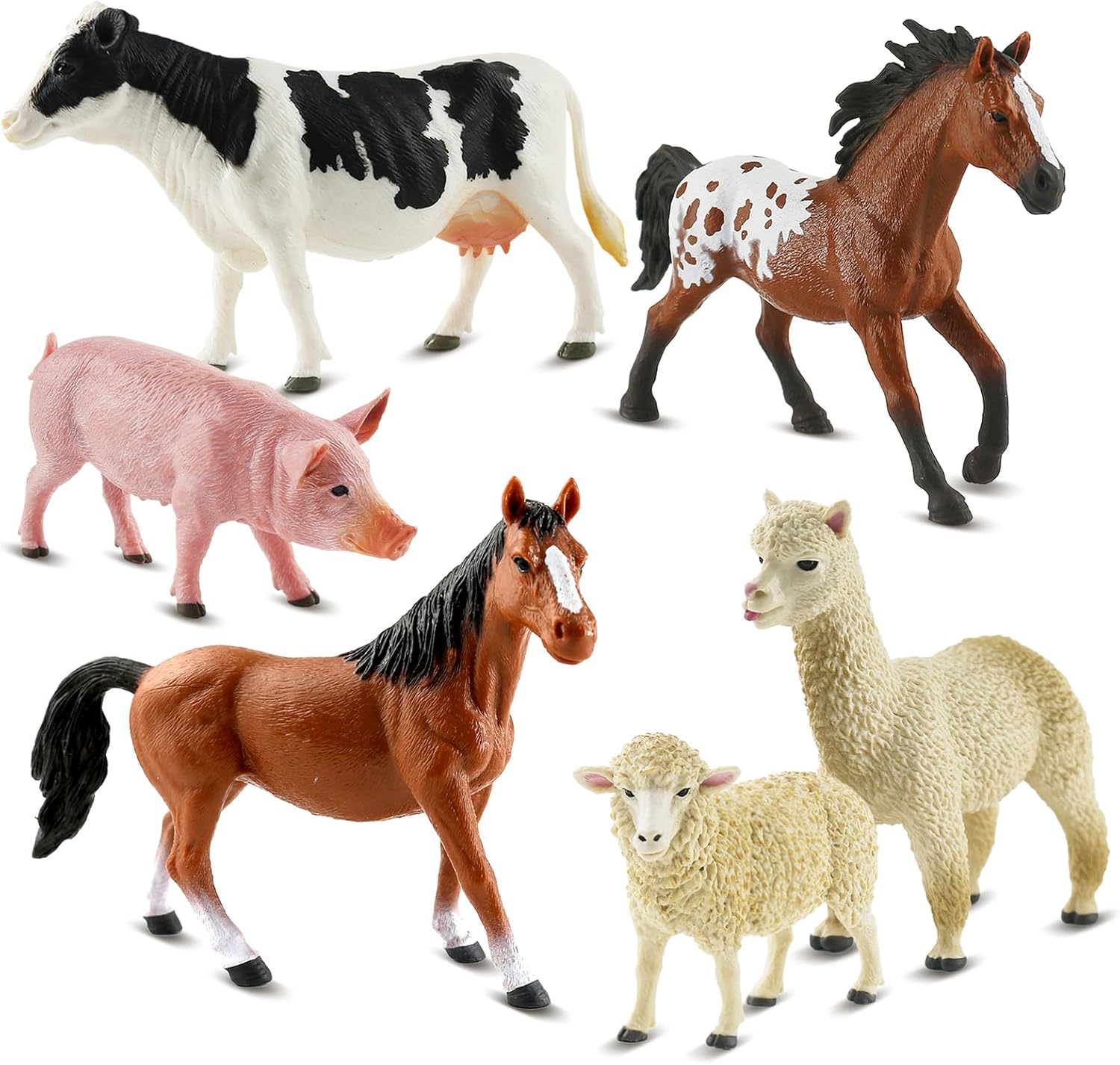 Amazon.com: Zippytots 6PCS Farm Animal Toys for Kids 3-5 Realistic ...