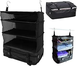 Amazon.com: Hanging Travel Luggage Shelves, 3 Layer Portable Travel ...