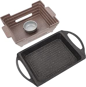 Amazon.com: Aluminium Nonstick Griddle Stove Top Square Grill Pan Grill ...