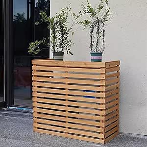 Amazon.com: Wooden air conditioner cover Wood Outdoor Air Conditioner ...