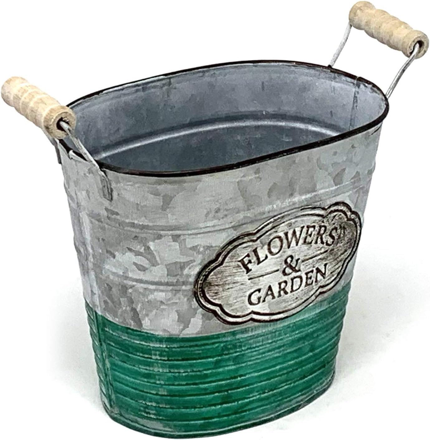 Amazon.com: Stonebriar Silver Aged Galvanized Metal Container with Rust ...