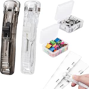 2 Pcs Handheld Clam Clip Dispensers with 100 Portable Mixed Color Metal ...