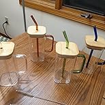 Amazon.com: Tzerotone Glass Cups with Lids and Straws, 4 Pack 17 OZ ...