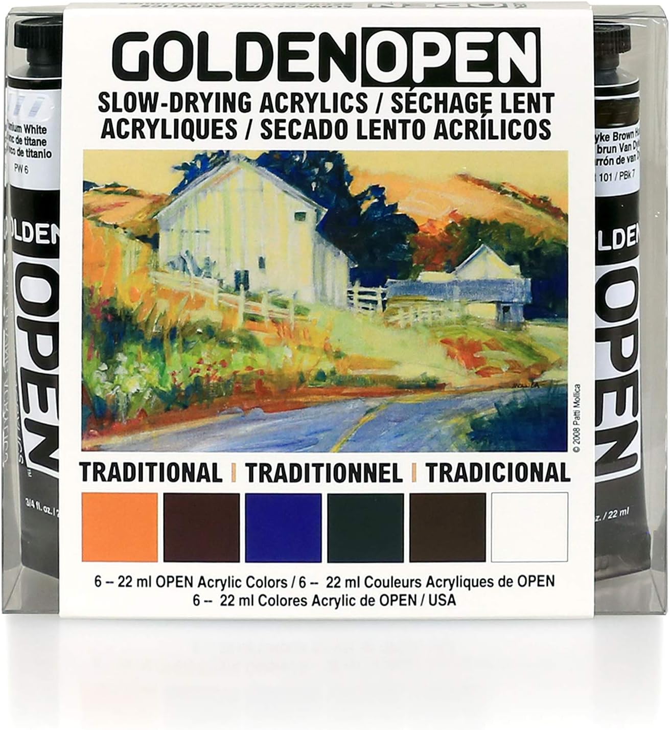 Golden Open - Acrylic Paint - Introduction Set - 6 Traditional Colours ...