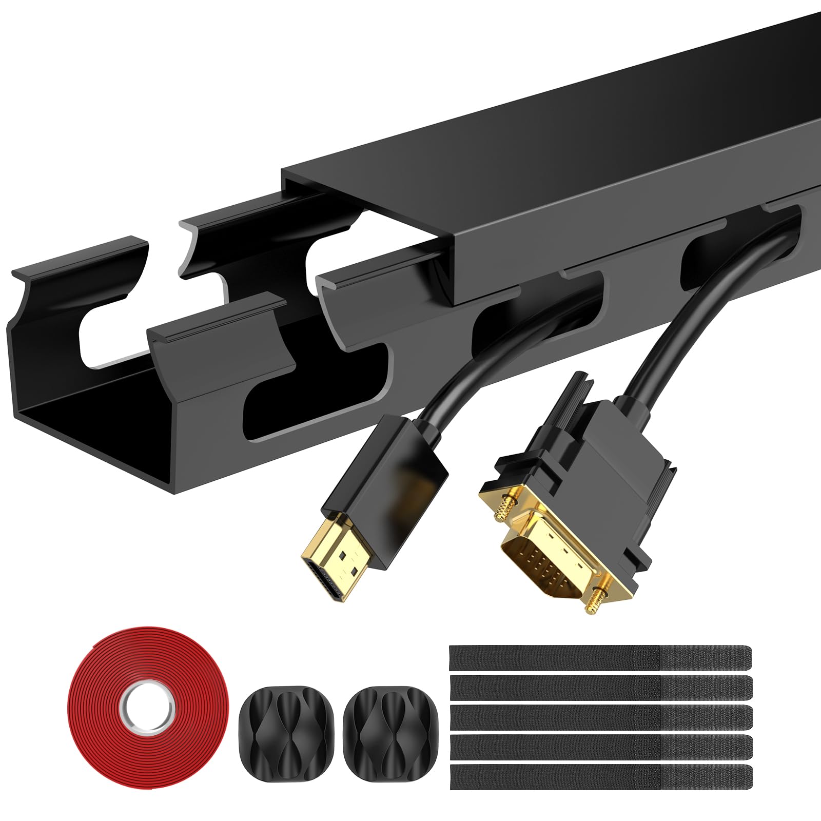 Amazon.com: ENONCI 6X15.4 Inch Cable Raceway,Open Slot Cable Management ...