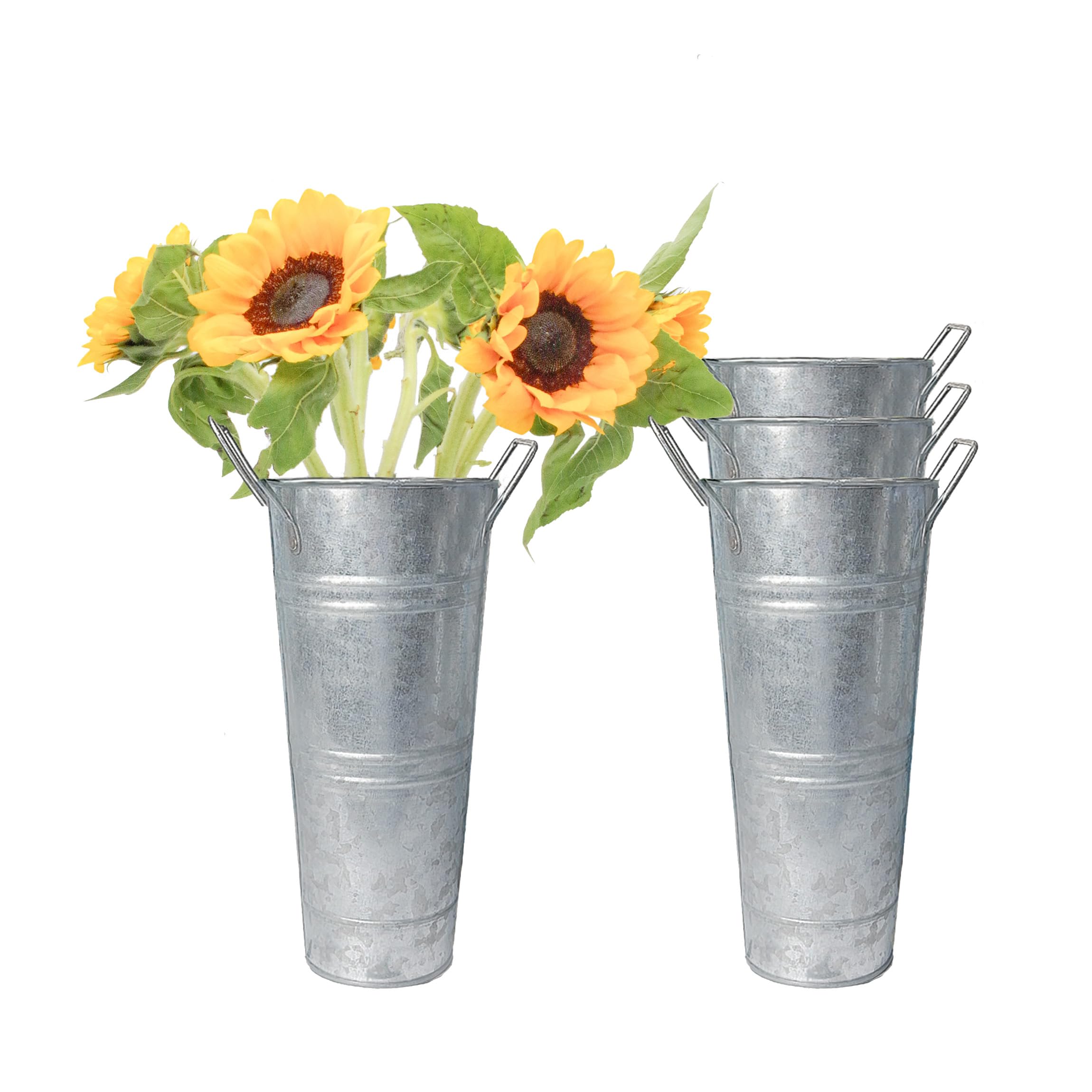 Amazon.com: Flower Bucket Galvanized Metal Bucket French Country Style ...