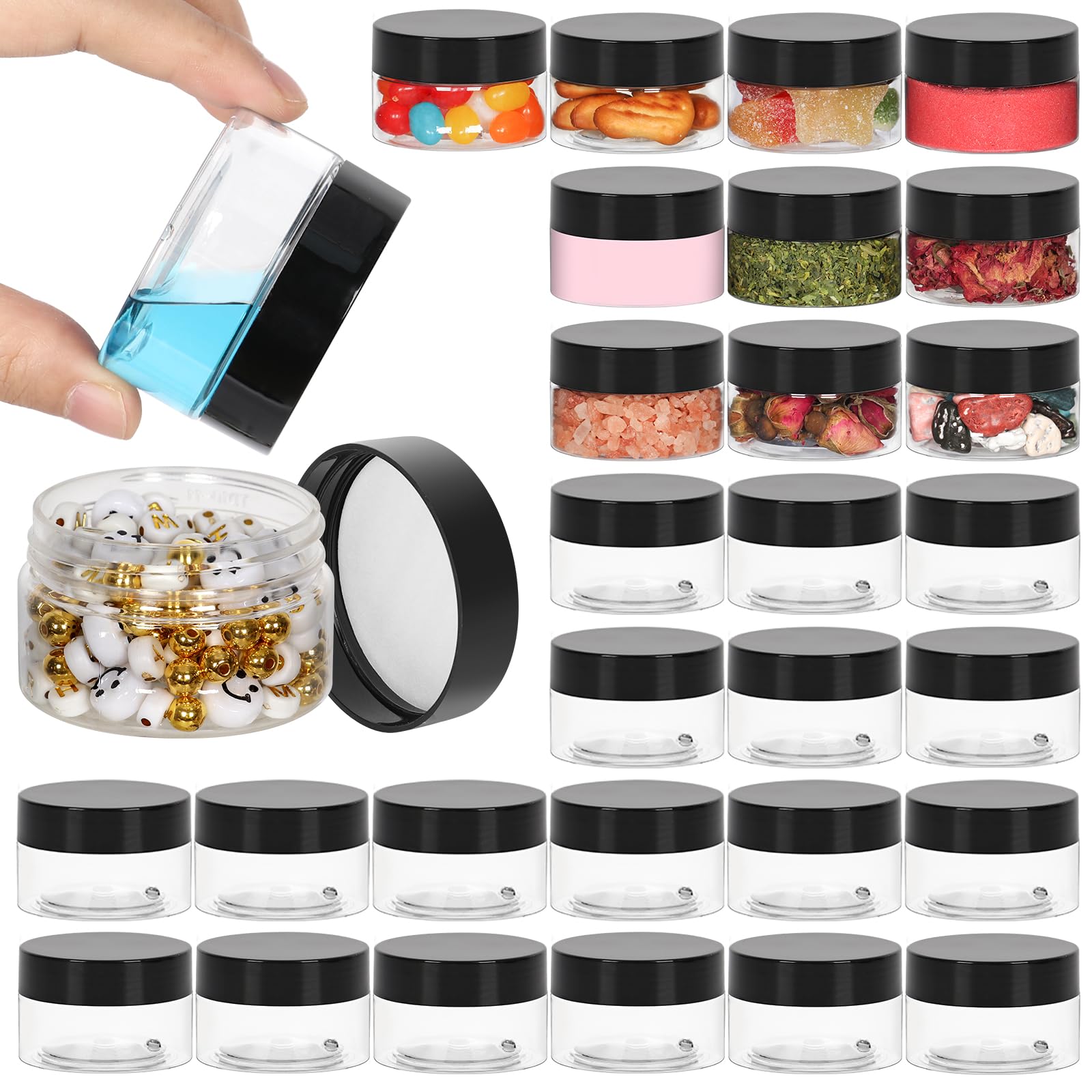 Amazon.com: 1oz Containers with Lids 28Pack, Jaisie.W 1 oz Plastic ...