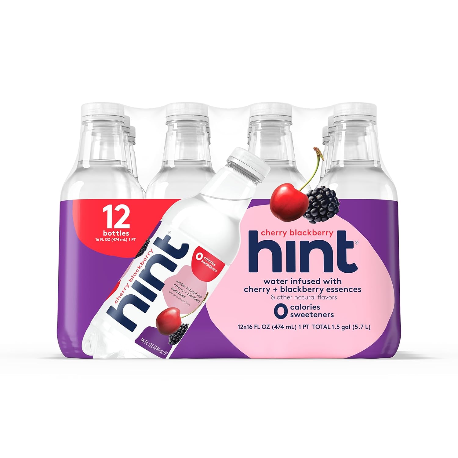 Amazon.com: Hint Water Cherry Blackberry, Pure Water Infused with ...