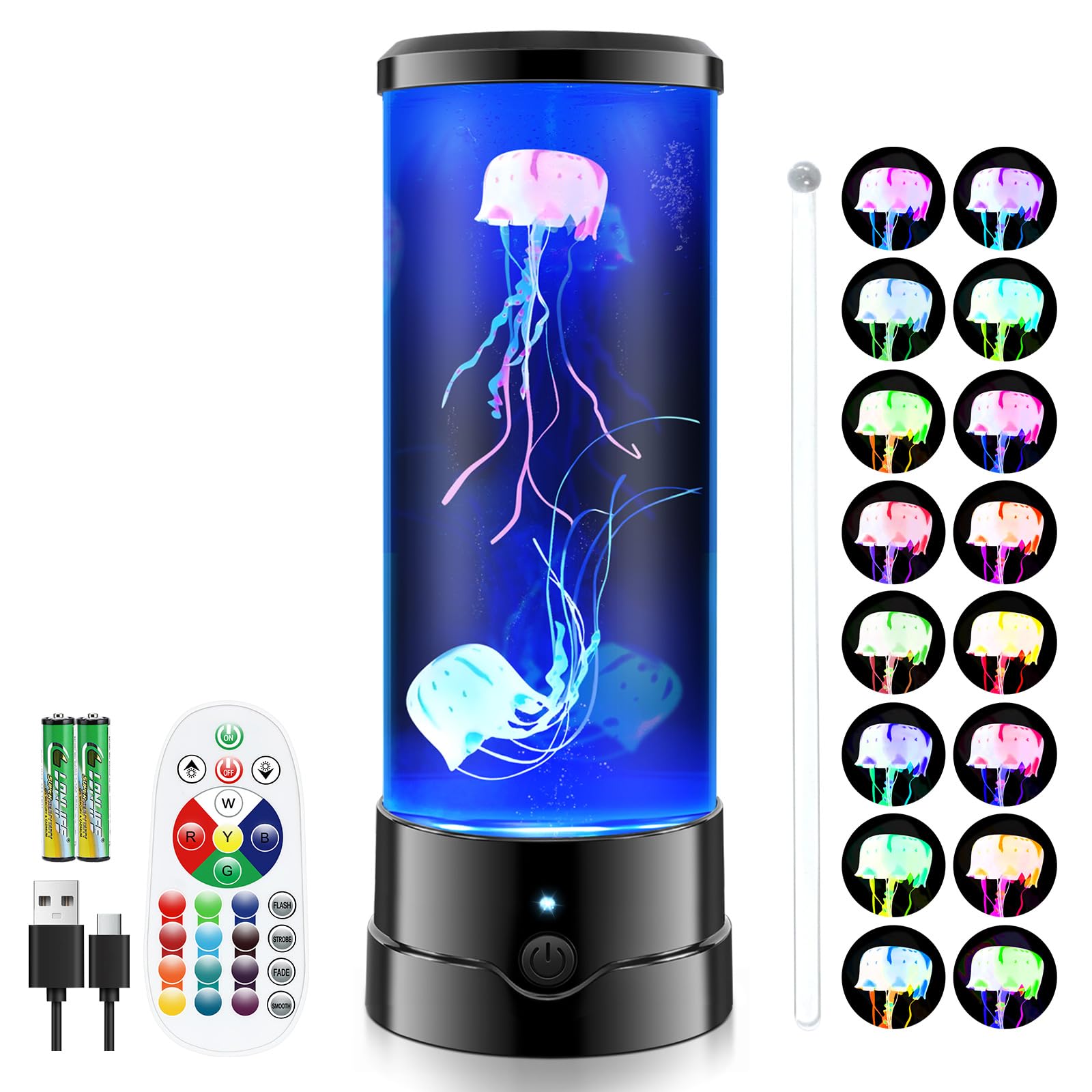 SENCU Jellyfish Lamp, 17 Color Changing LED Jelly Fish Aquarium Tank ...