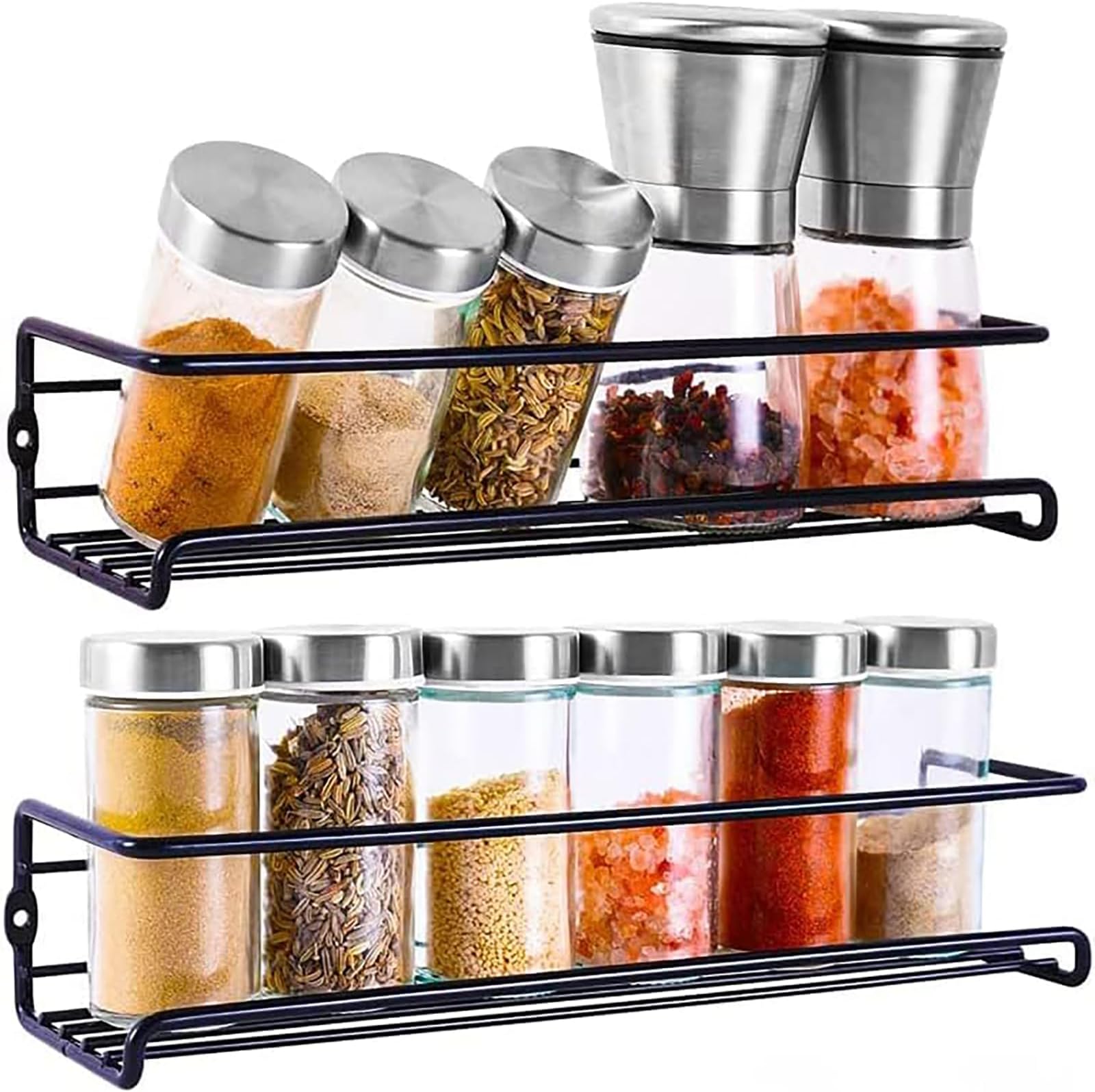 ROSNONG 2 Tier Spice Racks Organiser - Hanging Stainless Steel Racks ...