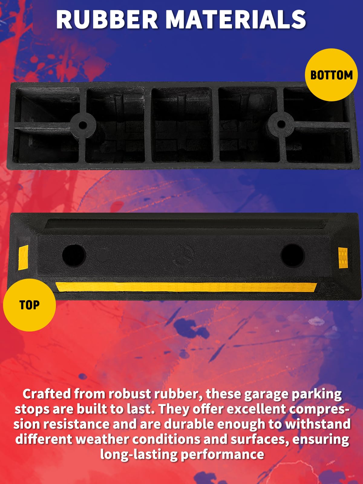 Snapklik.com : Punmew Parking Stopper For Garage 4pcs Vehicle Wheel ...