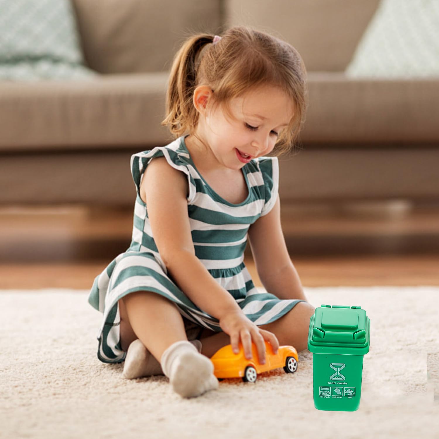 NAUZE 5Pieces Miniature Garbage Cans Trash Bin with Open Lids ...