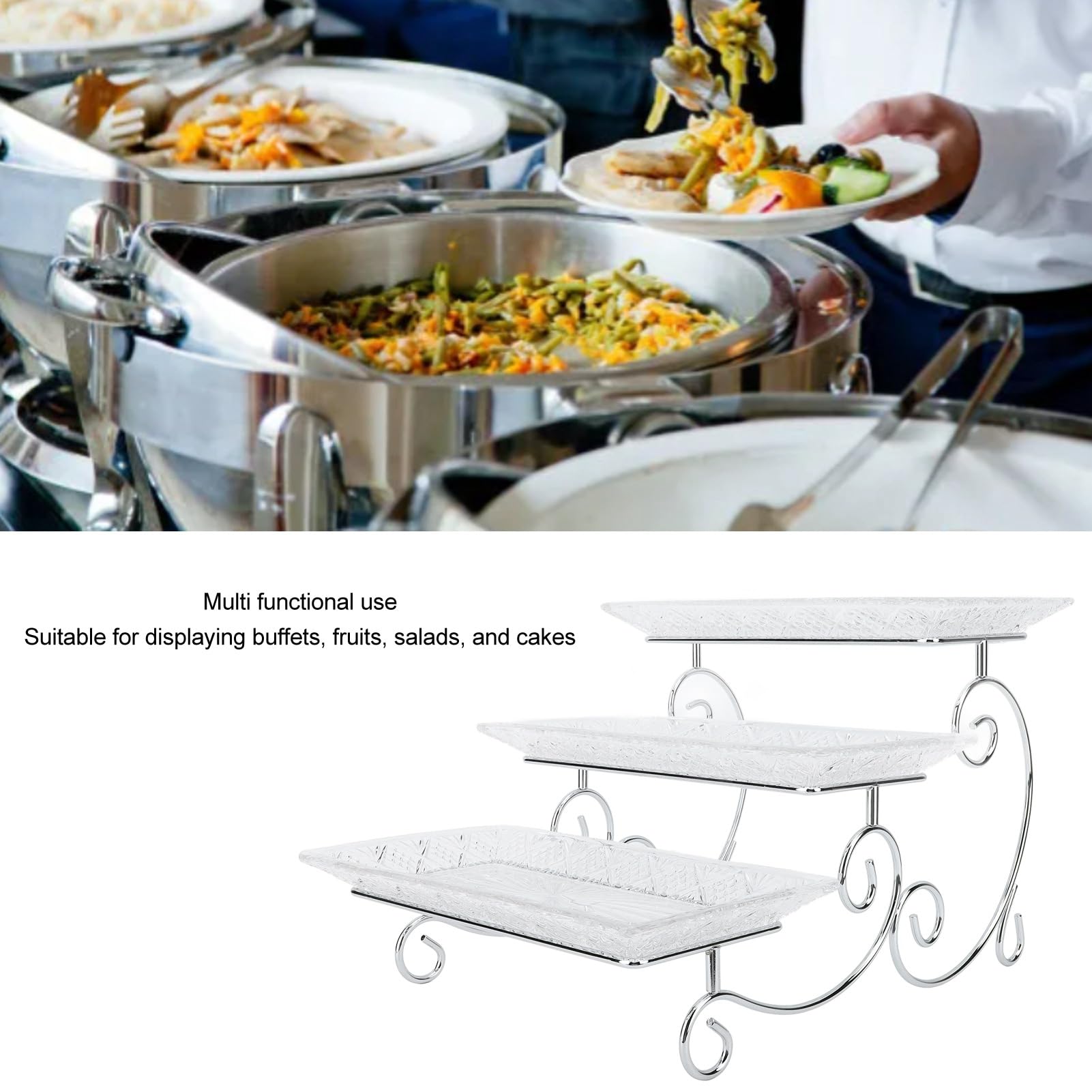 Tiered Catering Buffet Set Up Genware Two Tier Display Stand GN 1/3