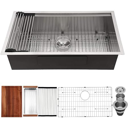 Amazon.com: KOHLER Task Kitchen Sink, Stainless Steel Dual Mount Single ...