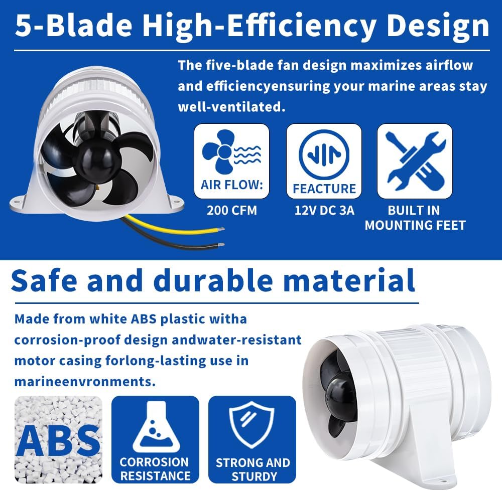 Pactrade Marine Turbo in-Line Blower Fan - 4 Inch Philippines | Ubuy