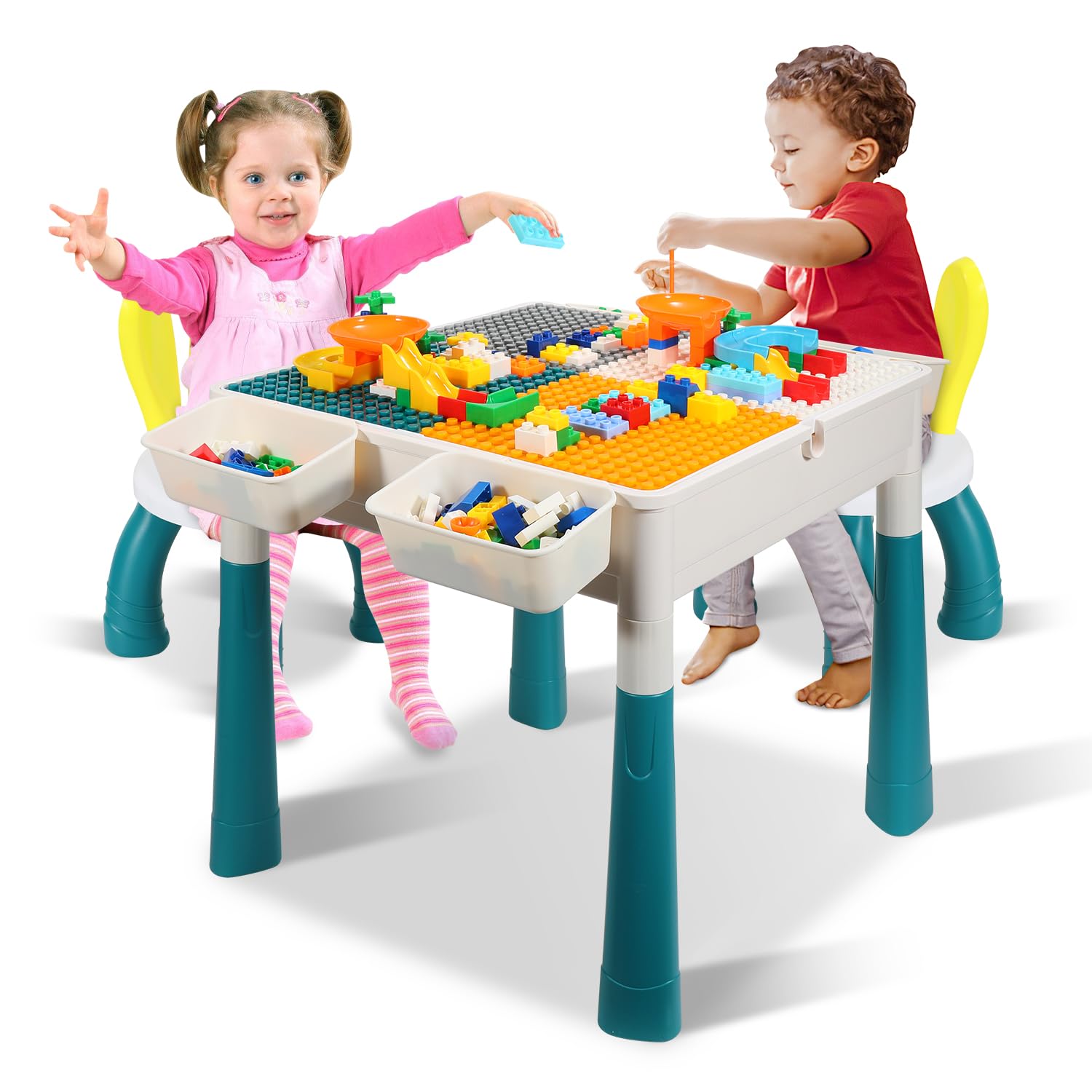 Ansobea Kid's Activity Table, Kids Table and Chair Sets Adjustable ...