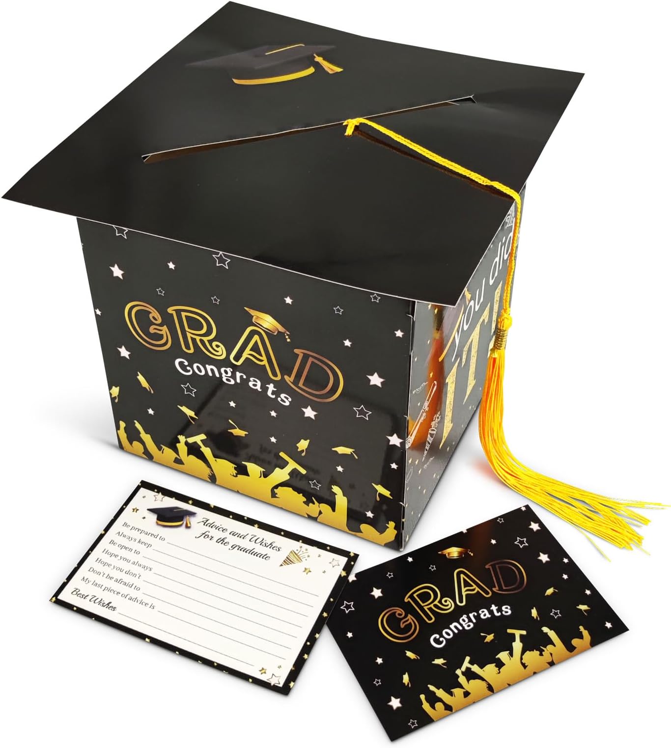 Amazon.com: LOADWRITE 2024 Graduation Card Box Holder, with 50 Congrats ...