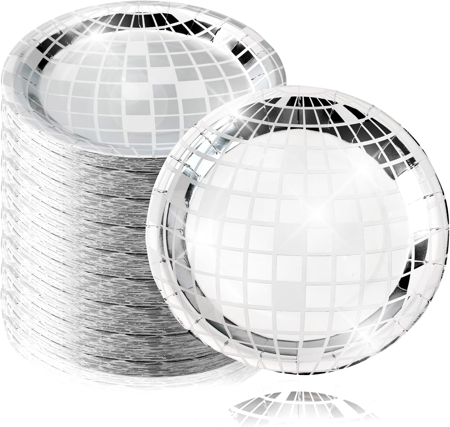 Amazon.com: FunisFun Disco Plates 100P Disposable Disco Ball Plates for ...