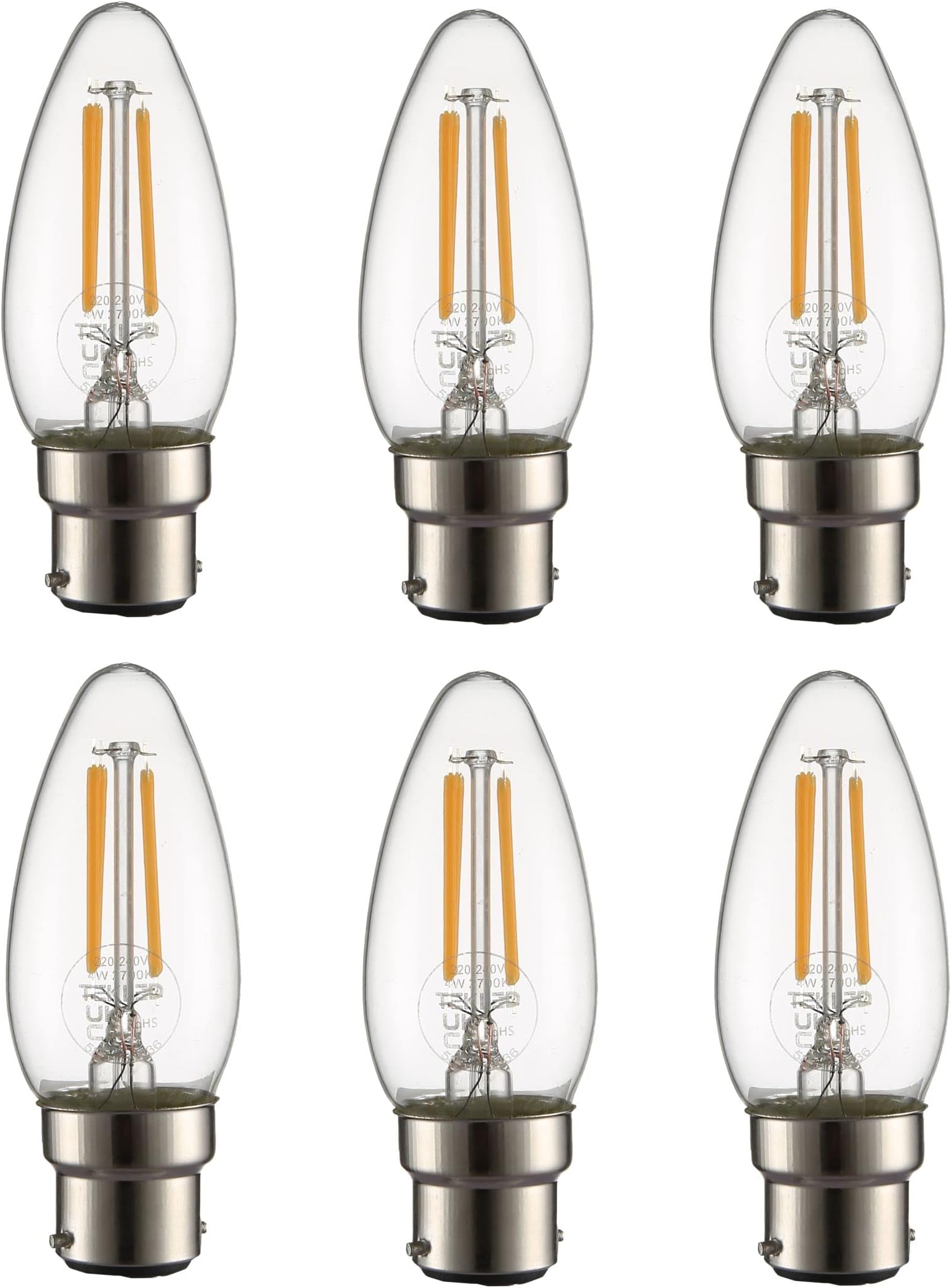 Vintage LED Light Bulb, B22 Bayonet Cap 8W (60W Equivalent) G125 Large ...