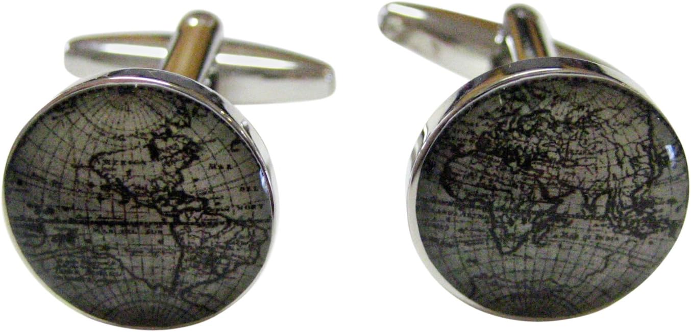 Amazon.com: Kiola Designs Old Style World Map Cufflinks: Clothing ...