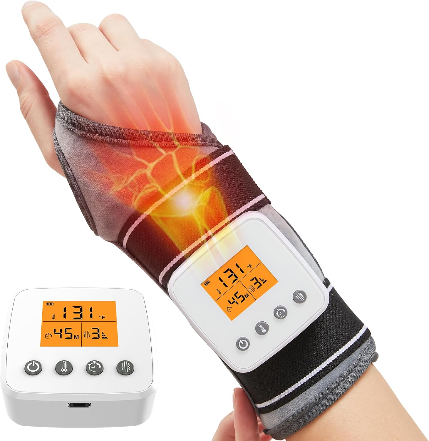 Amazon.com: Cordless Wrist Massager with Heat, 3000mAh Wrist Heating ...