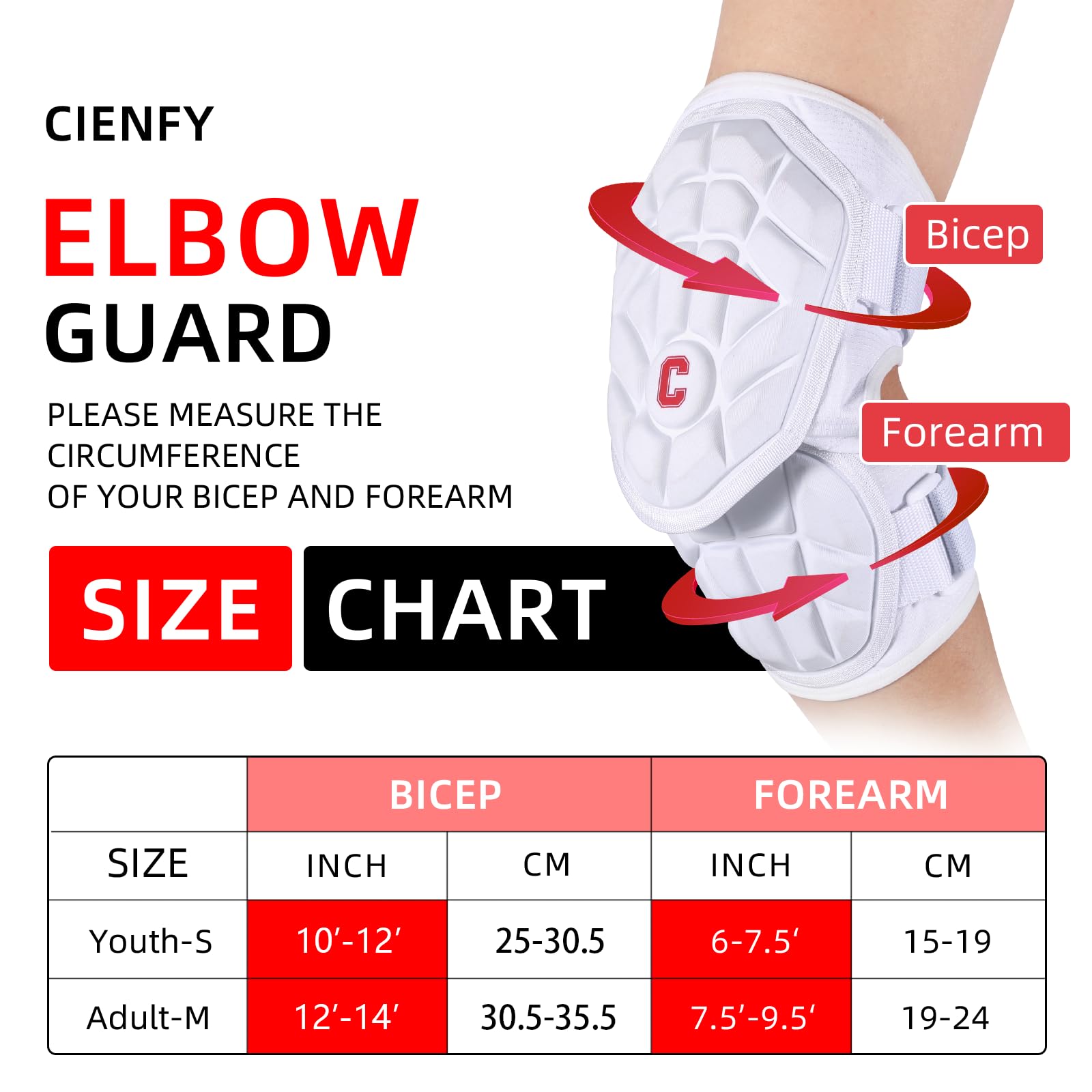 Snapklik.com : Cienfy Batters Forearm Elbow Guards For Baseball And ...
