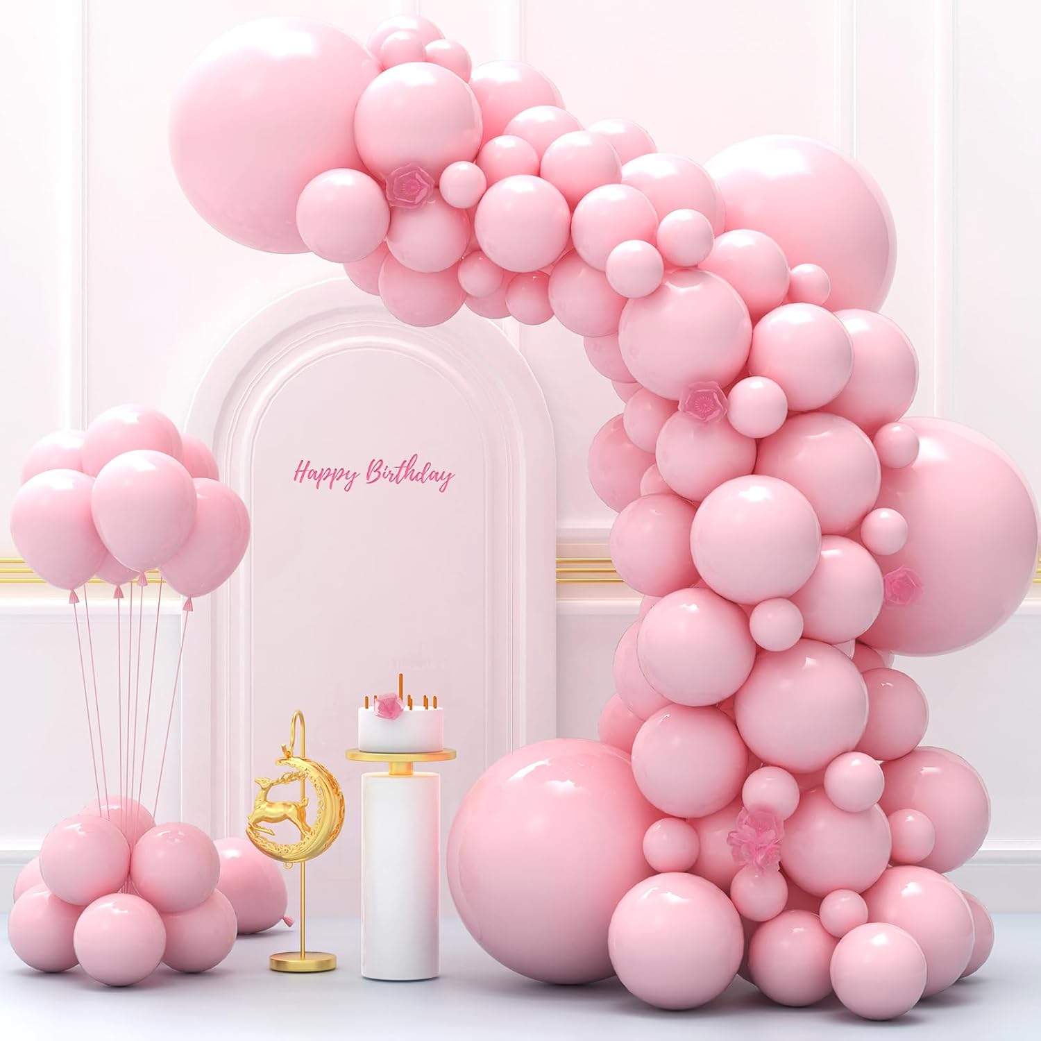 Amazon.com: Pink Balloons Garland Arch Kit, Pastel Latex Pink Balloons ...