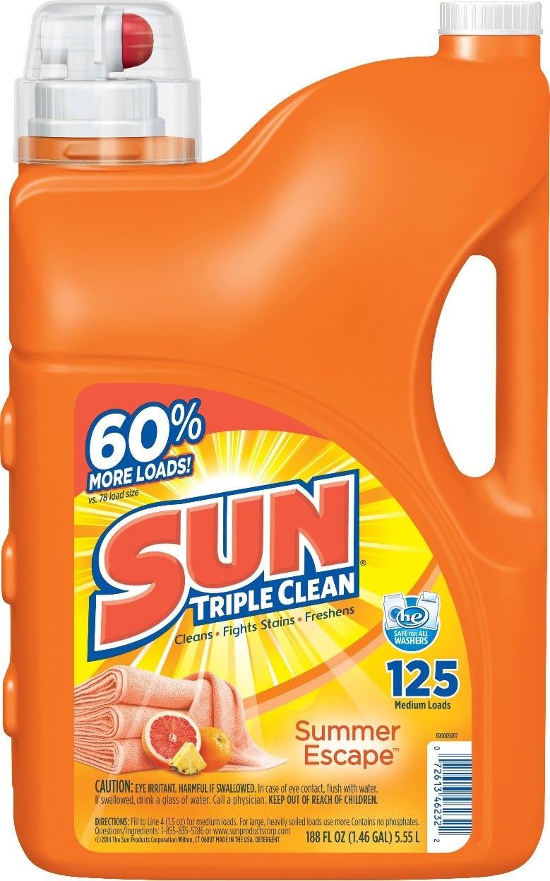 Amazon.com: Sun Triple Clean Summer Escape Liquid Laundry Detergent 188 ...