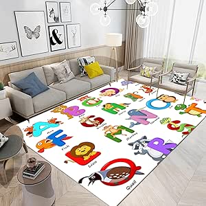 Amazon.com: Generic ABC Rugs for Kids Playroom Alphabet Rug for ...