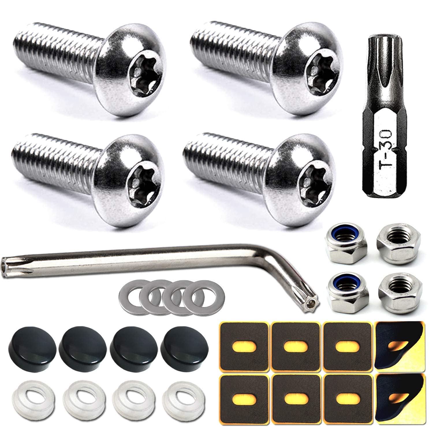 License Plate Screws -6mm Anti Theft License Plate Screws, Set of 4 ...