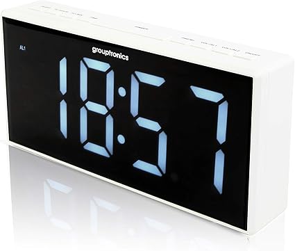 Grouptronics Large Digital Alarm Clock Radio MK2 - Mains Powered, 9 ...
