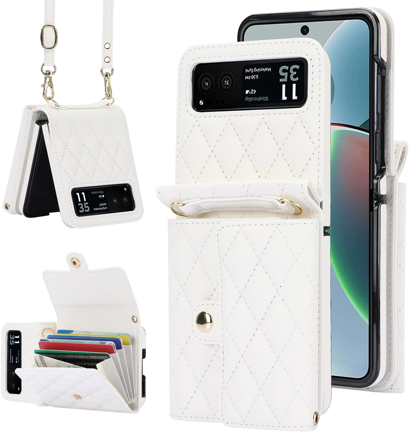 Amazon.com: Compatible for Motorola Razr 2023 Case Wallet with Card ...