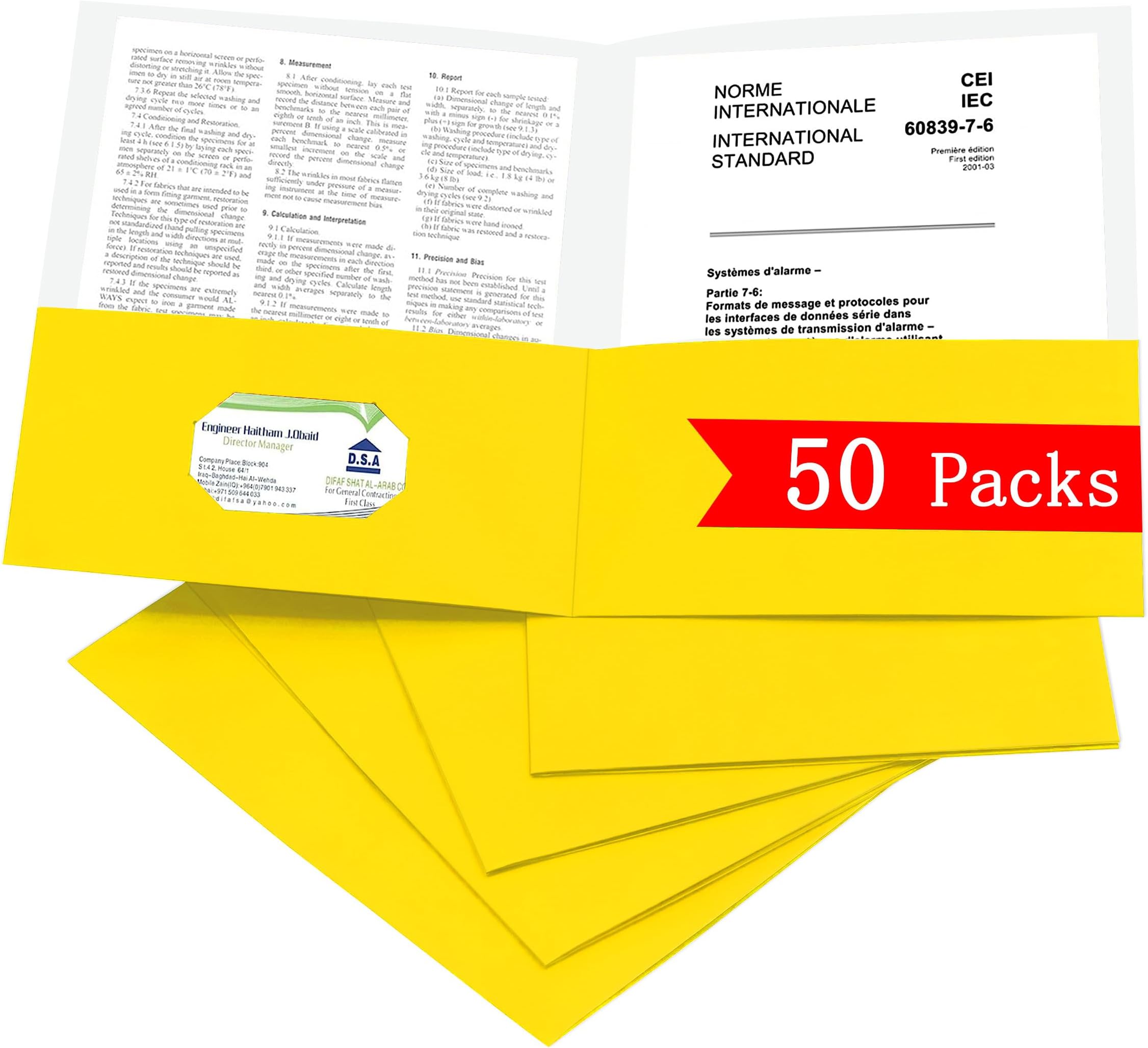 Amazon.com : Better Office Products Two Pocket Portfolio Folders, 50 ...