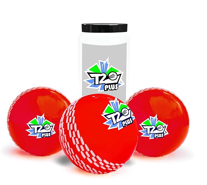 jaspo T20 Plus Practice Cricket Balls (Pack of 3) for Indoor & Outdoor ...