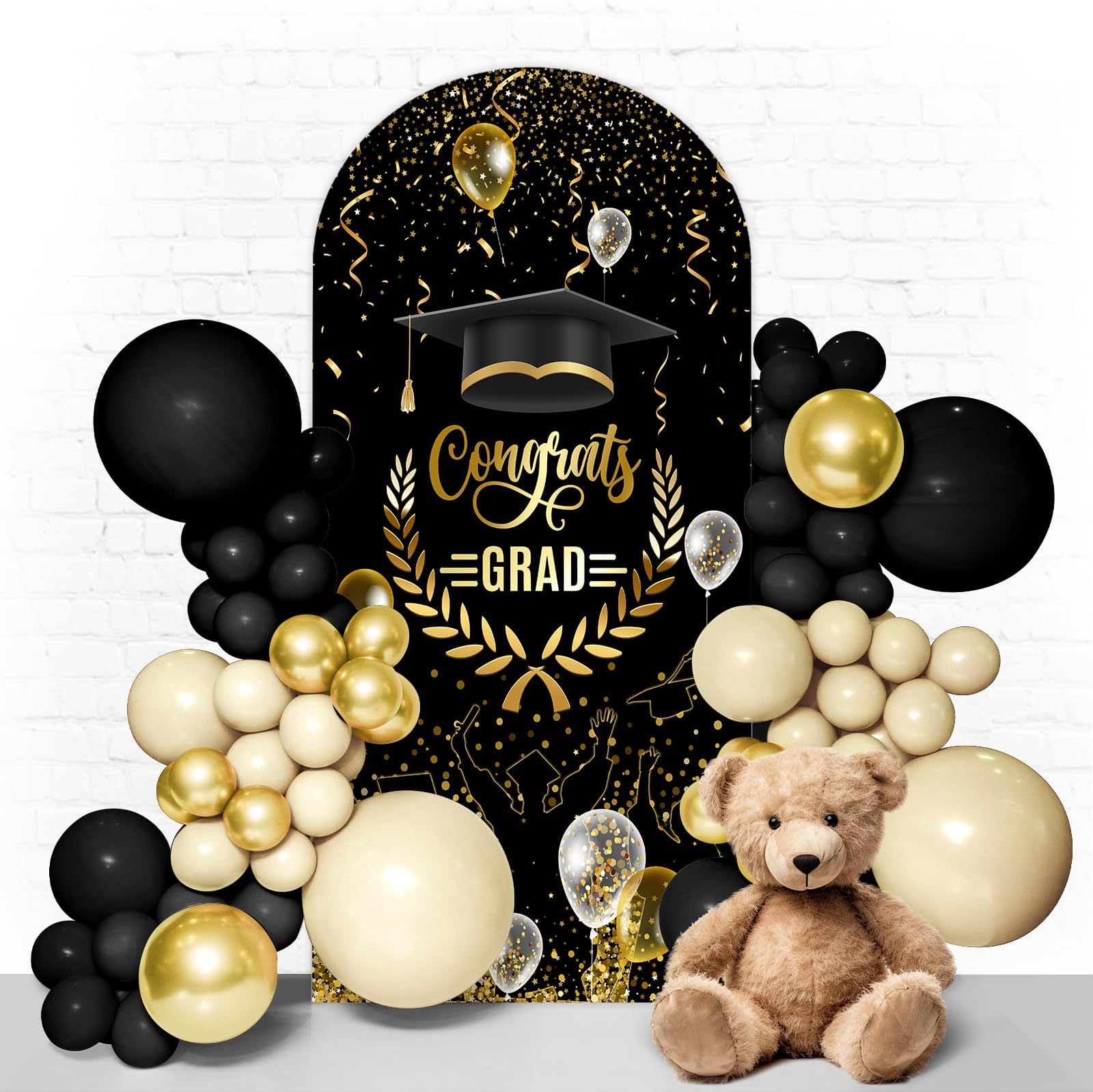 Amazon.com : 2025 Graduation Arch Backdrop Stand Cover 7.2ft Congrats ...